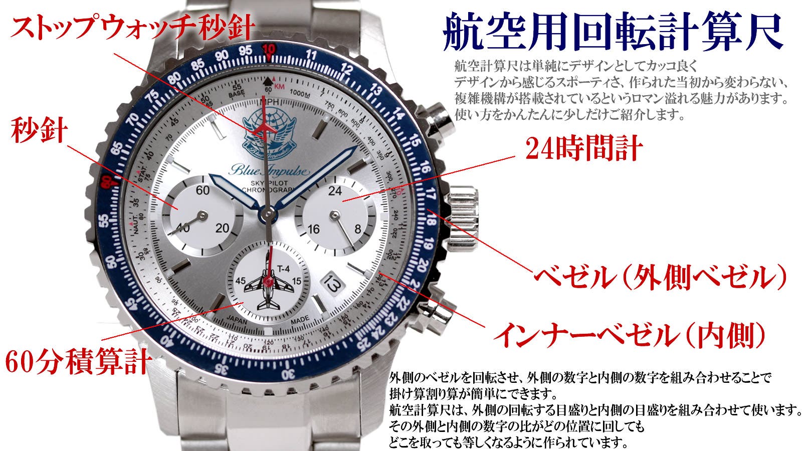 【航空自衛隊70周年記念】ブルーインパルス×日本製パイロットクロノグラフ腕時計！｜マクアケ - アタラシイものや体験の応援購入サービス