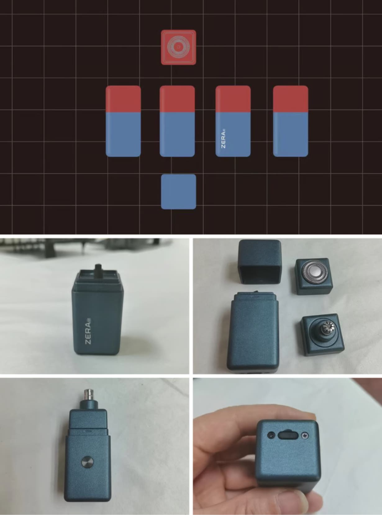 ヒゲ剃り＋鼻毛ケアの2in1！防水・ロック機能付き電動シェーバー【ZERA M】｜マクアケ - アタラシイものや体験の応援購入サービス