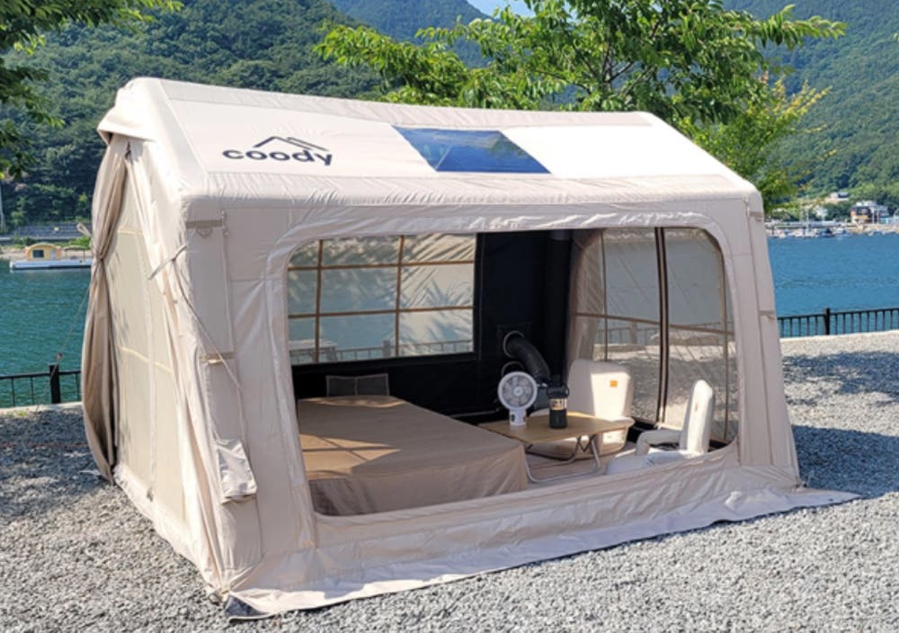 設営するだけ！グランピングエアテント第2弾「coodyエアテントWAVE」｜マクアケ - アタラシイものや体験の応援購入サービス